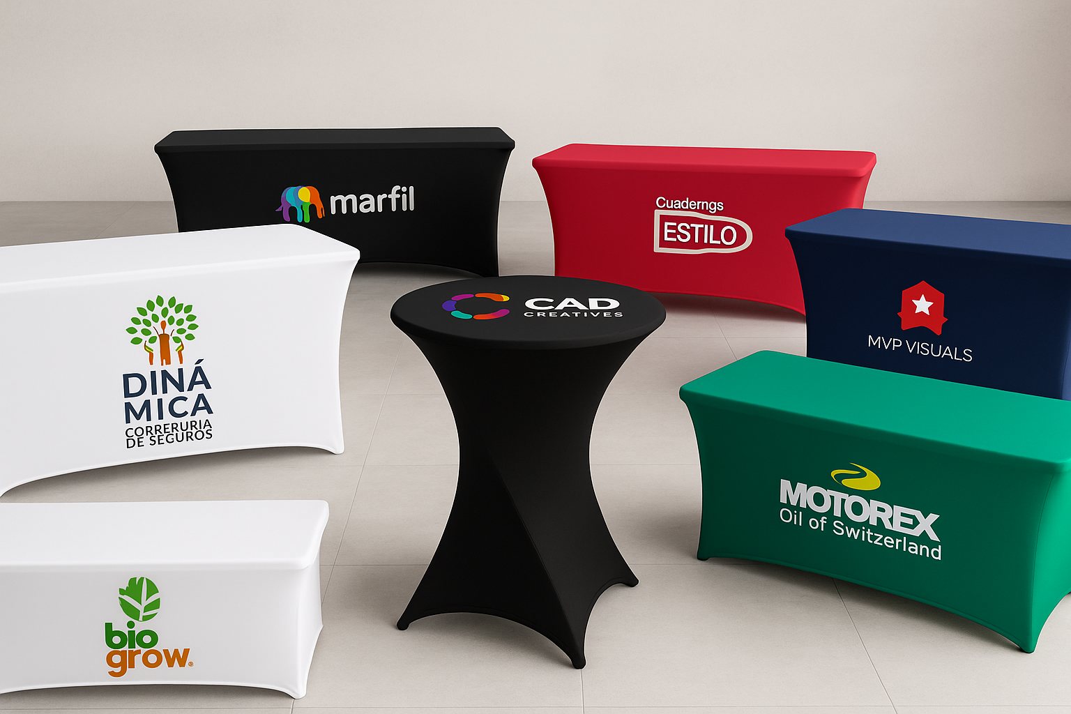 Manteles de Licra Spandex personalizados: medidas y su usos